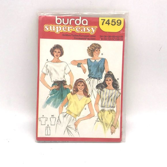 Burda | Office | Uncut Vintage Sewing Pattern Burda 7459 Super Easy 98s ...